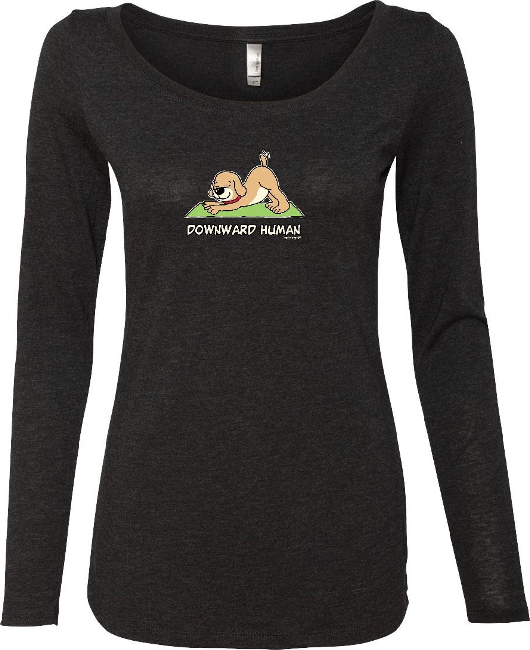 Downward Human Ladies Yoga Tri Blend Long-sleeve Scoop Tee Shirt DHUMAN ...