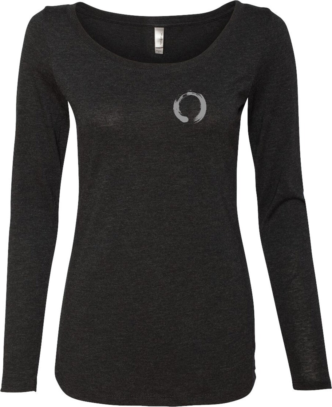 Enso Zen Circle Pocket Print Ladies Yoga Triblend Long-sleeve Scoop Tee ...