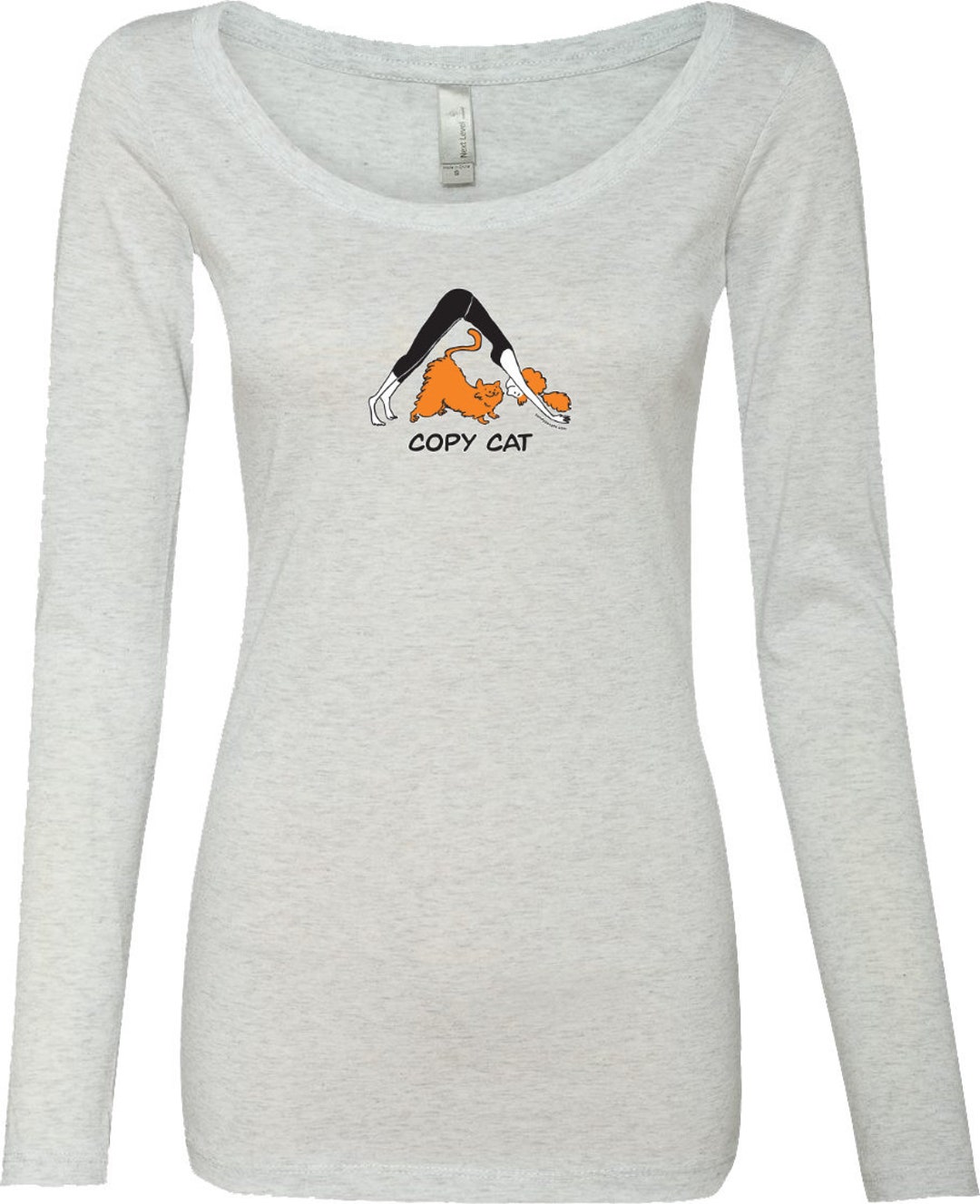 Copy Cat Ladies Yoga Triblend Long-sleeve Scoop Tee Shirt = COPYCAT ...
