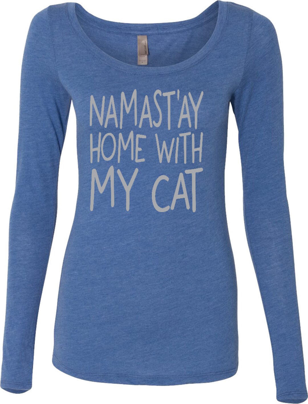 Namastay Home With My Cat Ladies Yoga Tri Blend Long-sleeve - Etsy