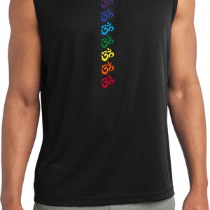 Chakras OMS Men's Sleeveless Moisture Wicking Tee T-shirt = ST352 ...
