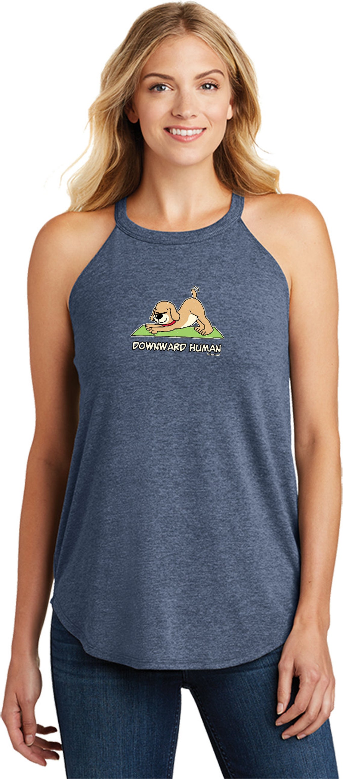 Downward Human Ladies Yoga Tri Blend Rocker Tanktop = DHUMAN-DT137L - Etsy
