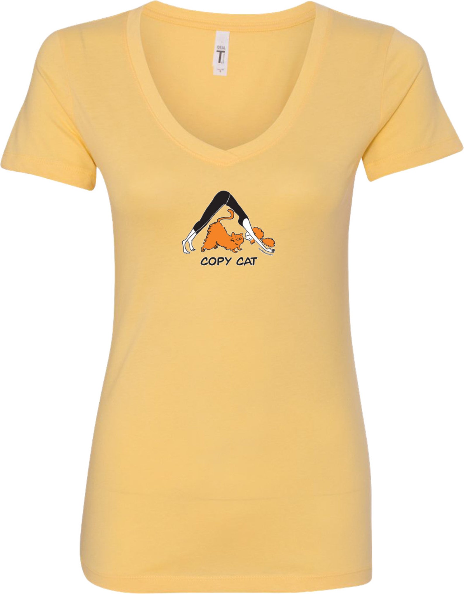 Copy Cat Ladies Yoga V-neck Tee Shirt = COPYCAT-N1540 - Etsy