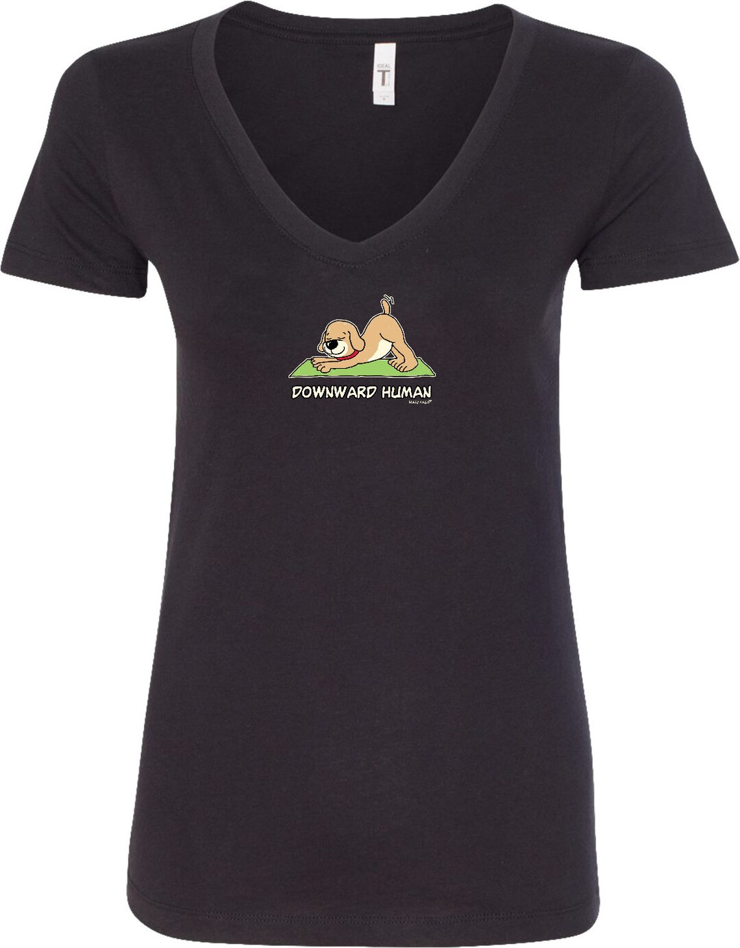 Downward Human Ladies Yoga V-neck Tee Shirt = DHUMAN-N1540 - Etsy