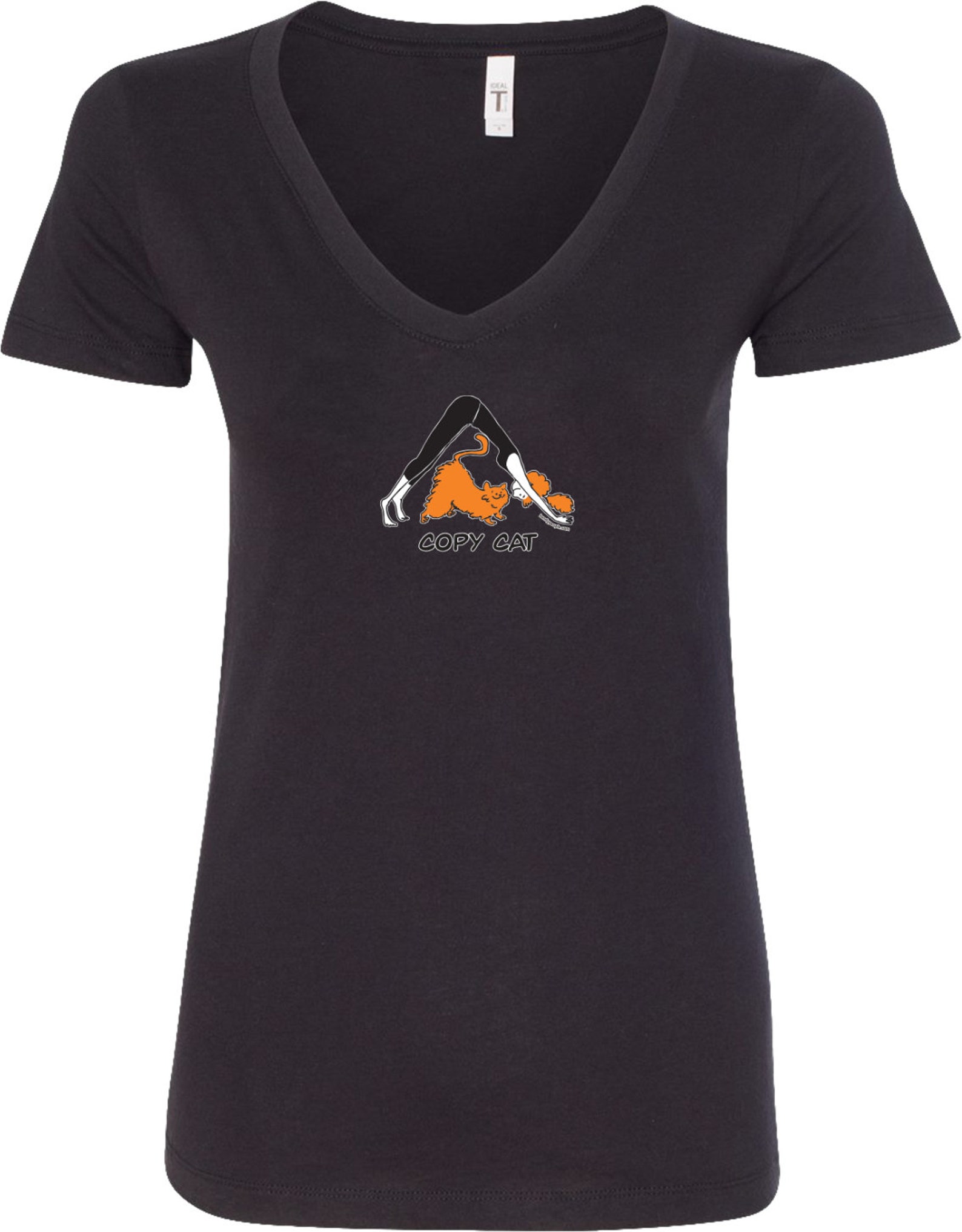 Copy Cat Ladies Yoga V-neck Tee Shirt = COPYCAT-N1540 - Etsy