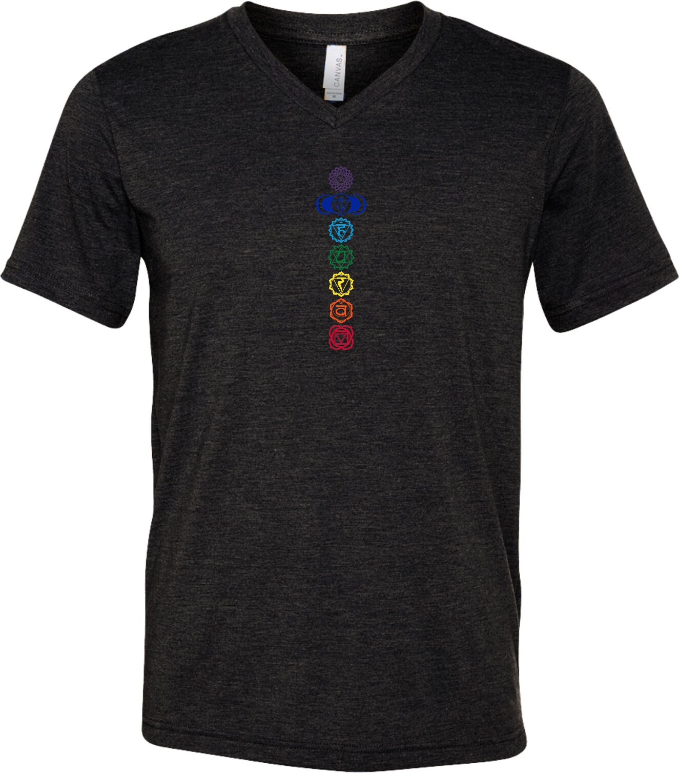Colored Chakras Yoga Triblend V-neck Tee Shirt COLORED-C3415 | Etsy