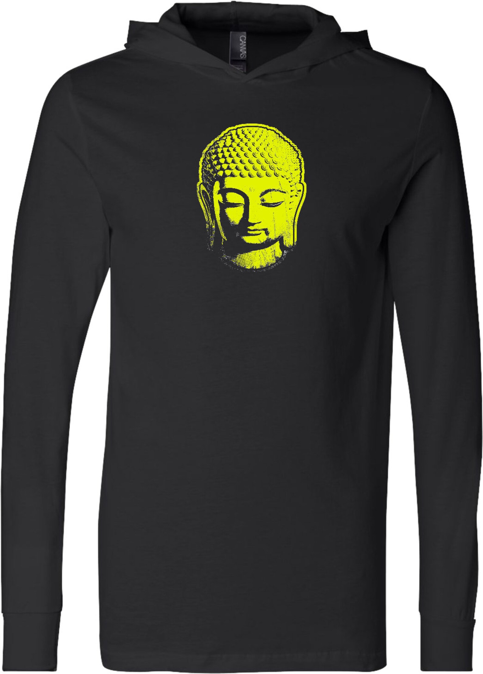 Neon Yellow Buddha Yoga Lightweight Hoodie Tee T-shirt - NEONBUDDHA ...