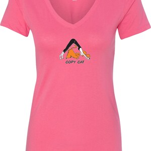 Copy Cat Ladies Yoga V-neck Tee Shirt = COPYCAT-N1540 - Etsy