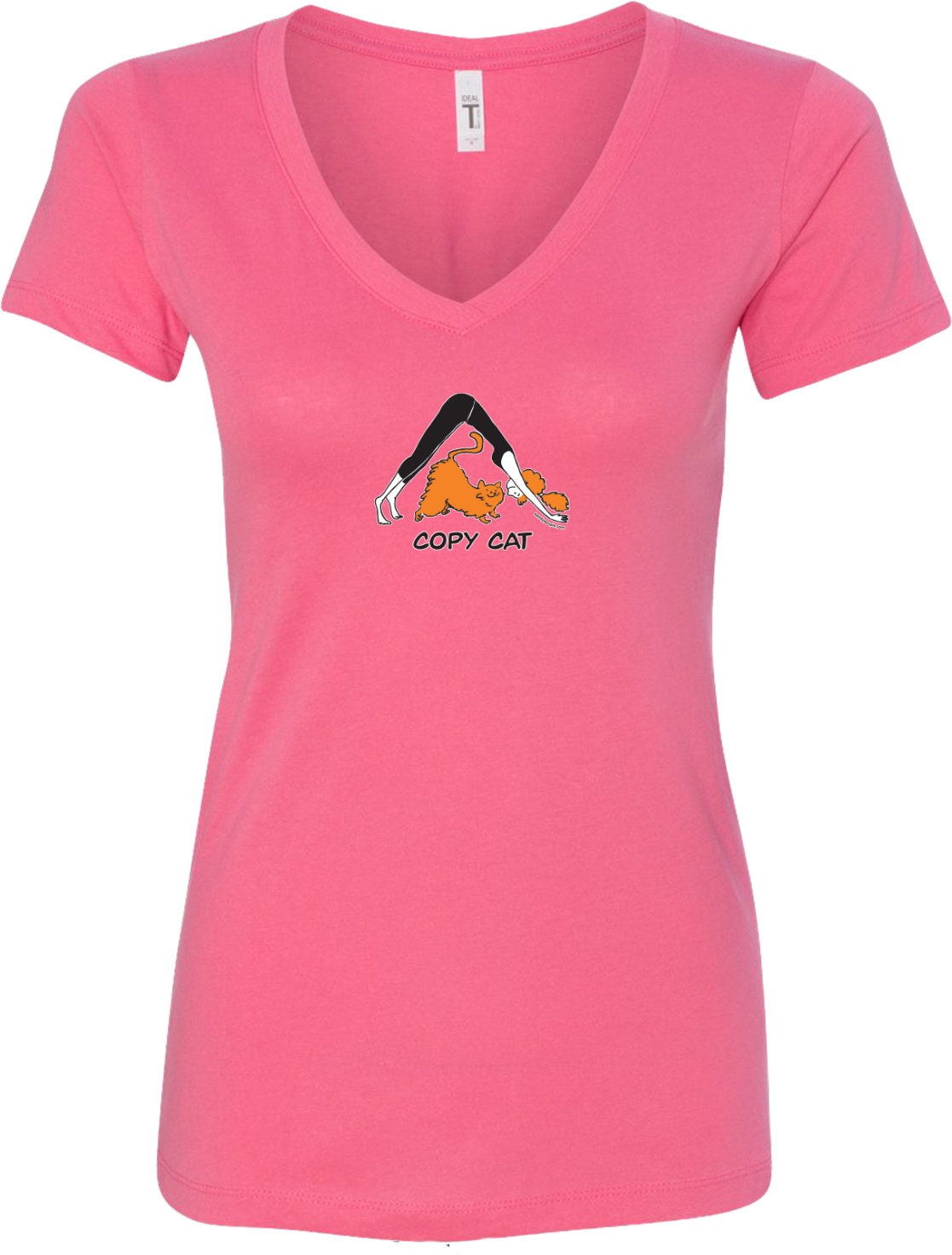 Copy Cat Ladies Yoga V-neck Tee Shirt = COPYCAT-N1540 - Etsy