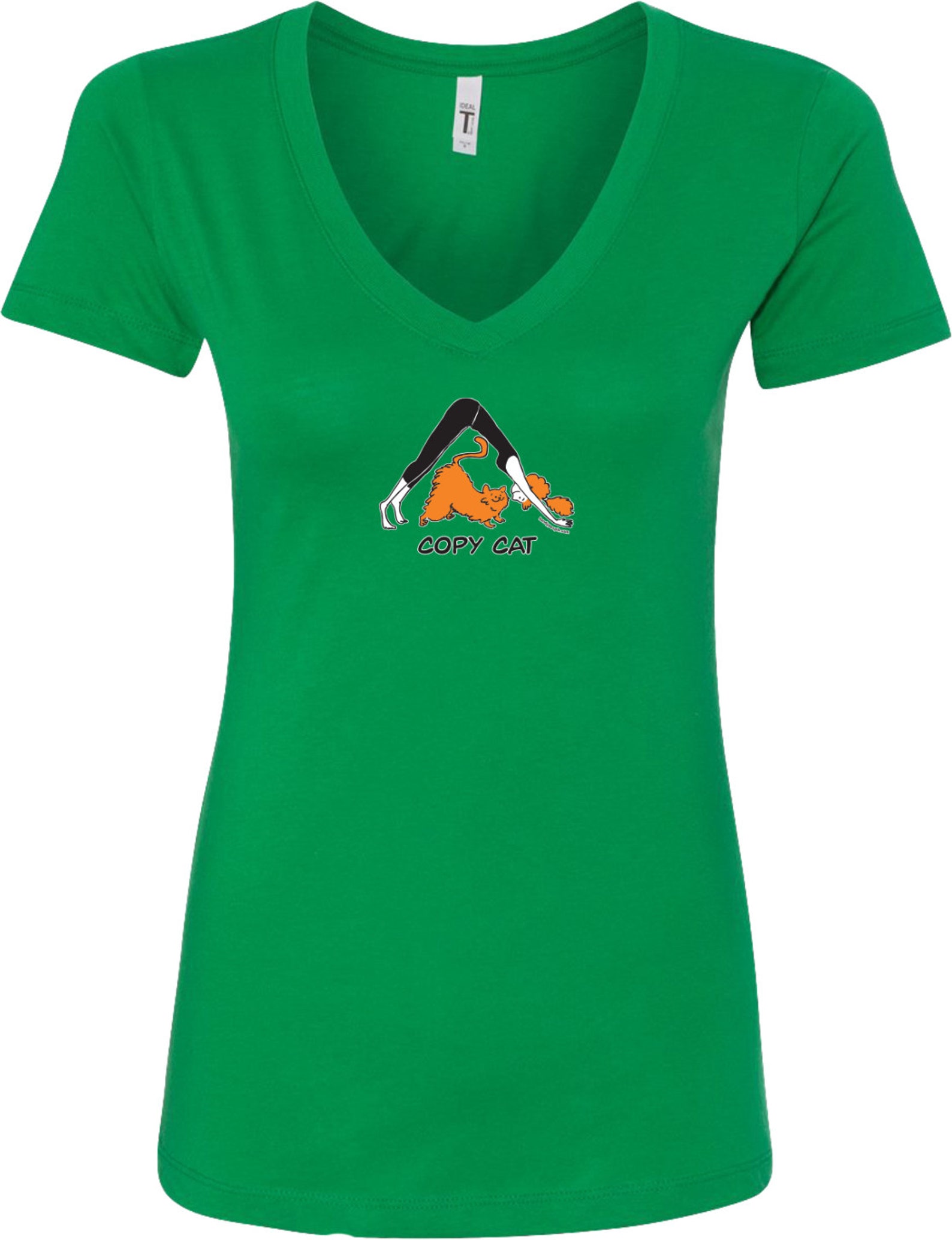 Copy Cat Ladies Yoga V-neck Tee Shirt = COPYCAT-N1540 - Etsy