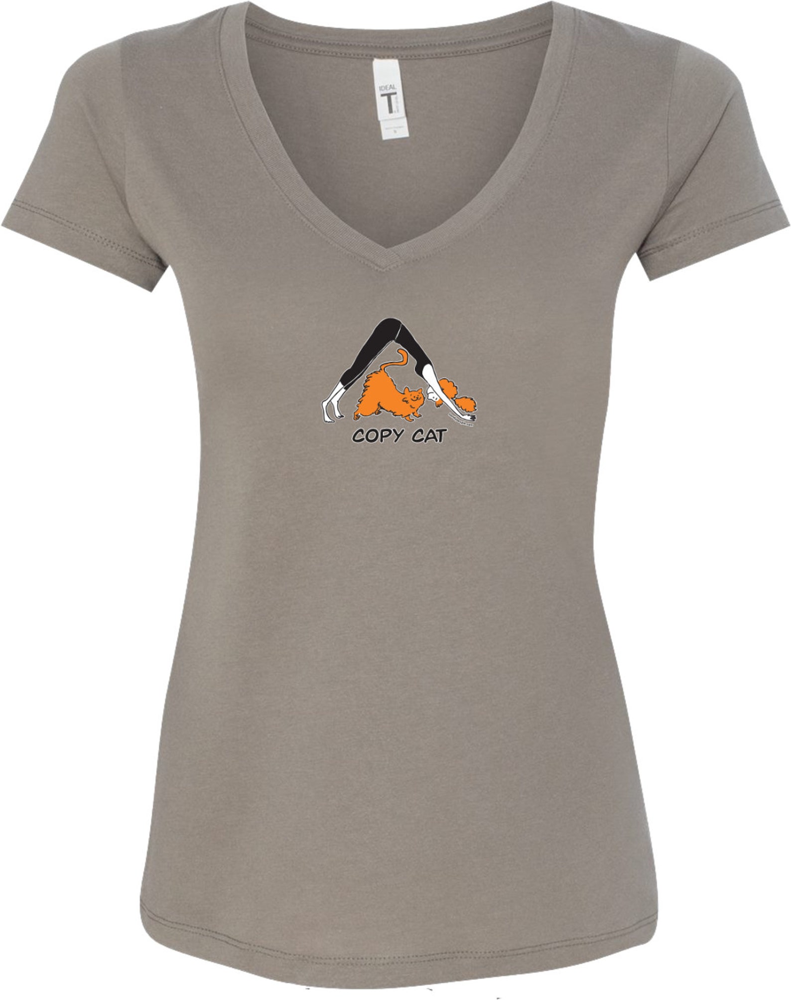 Copy Cat Ladies Yoga V-neck Tee Shirt = COPYCAT-N1540 - Etsy