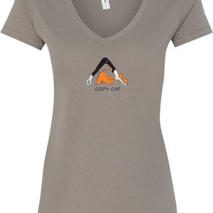 Copy Cat Ladies Yoga V-neck Tee Shirt = COPYCAT-N1540 - Etsy