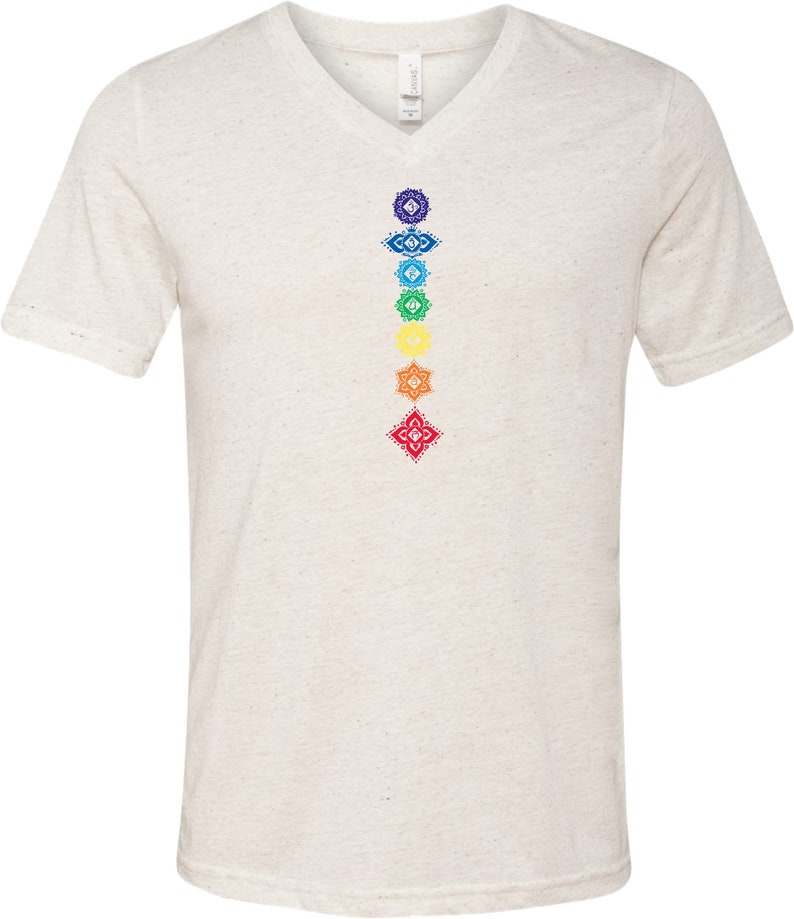 Floral Chakras Yoga Triblend V-neck Tee Shirt = FLORAL-C3415 - Etsy