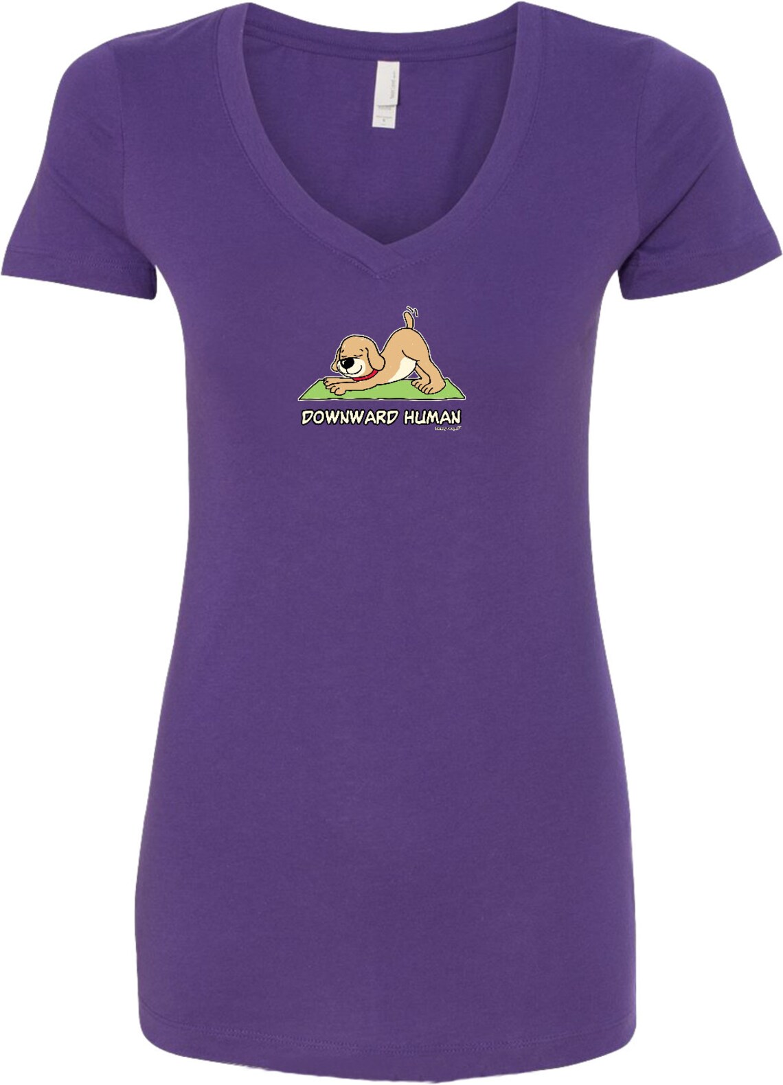 Downward Human Ladies Yoga V-neck Tee Shirt = DHUMAN-N1540 - Etsy