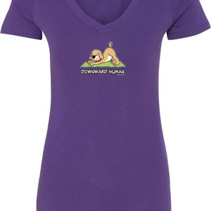 Downward Human Ladies Yoga V-neck Tee Shirt = DHUMAN-N1540 - Etsy