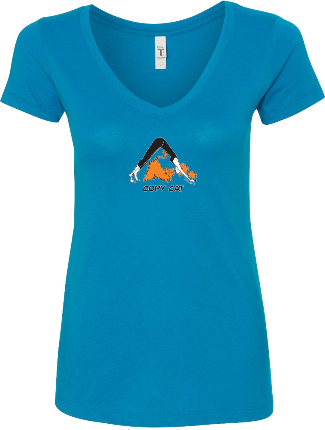 Copy Cat Ladies Yoga V-neck Tee Shirt = COPYCAT-N1540 - Etsy