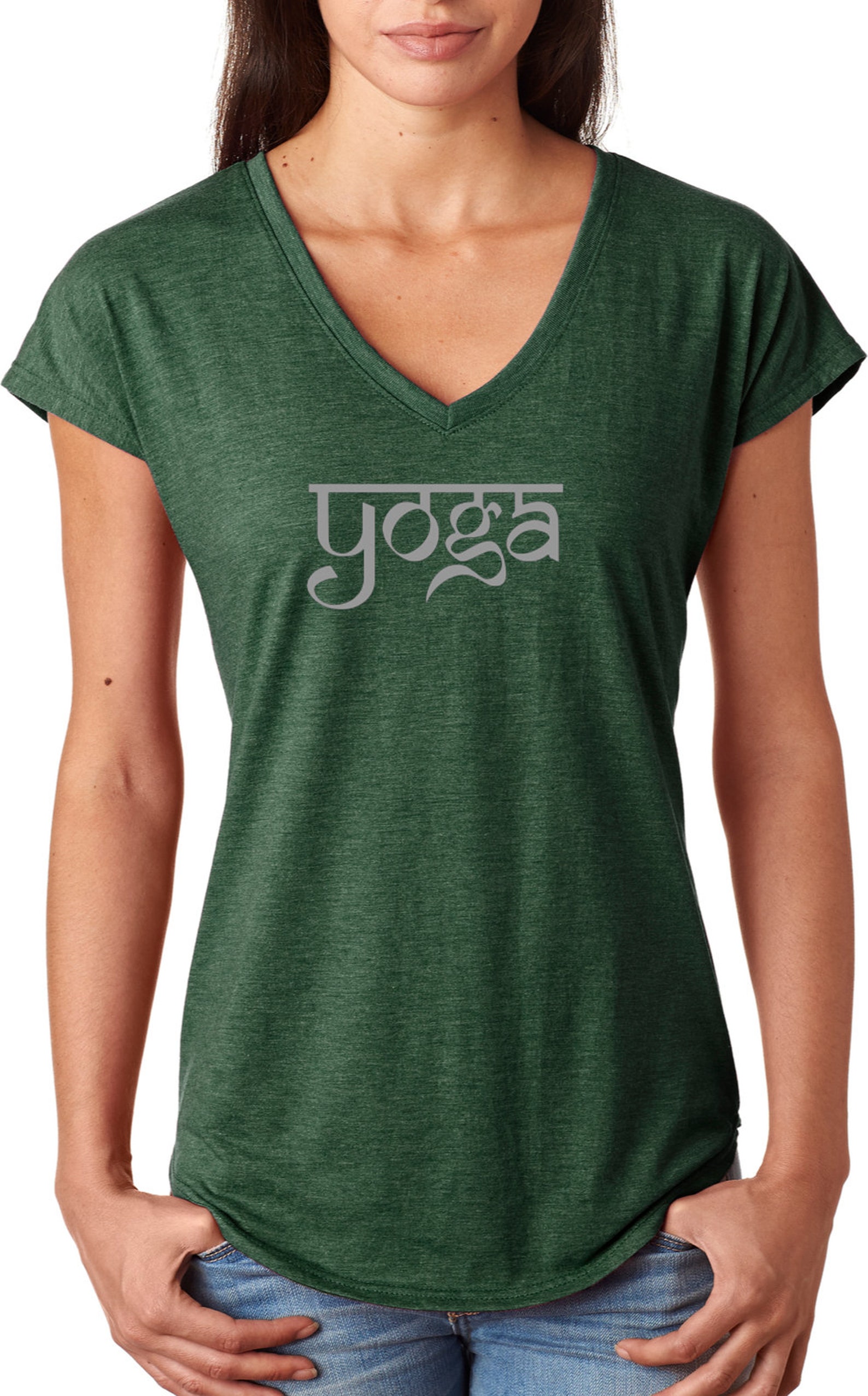 Sanskrit Yoga Text Ladies Yoga Tri Blend V-neck Tee Shirt - Etsy