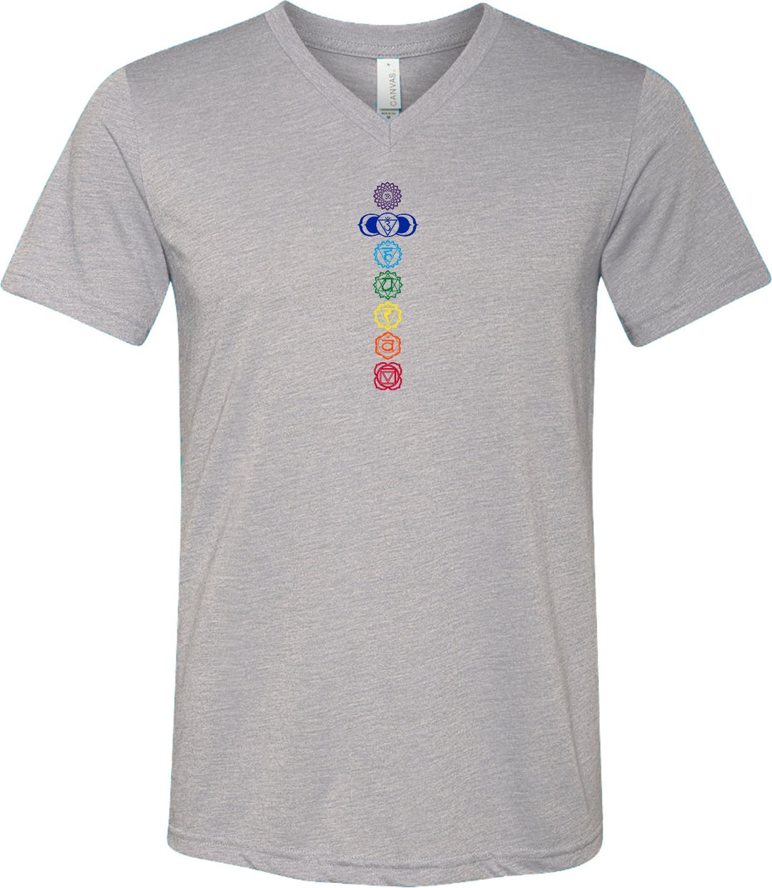 Colored Chakras Yoga Triblend V-neck Tee Shirt = COLORED-C3415 - Etsy