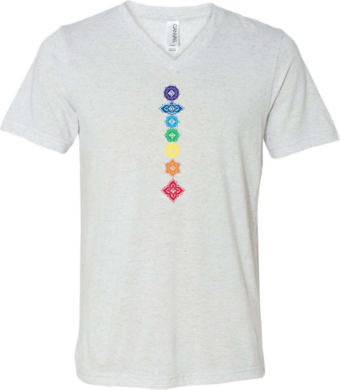 Floral Chakras Yoga Triblend V-neck Tee Shirt = FLORAL-C3415 - Etsy