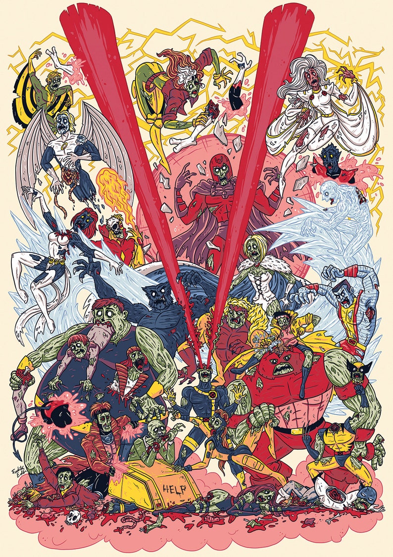 X-men Zombie Poster A3 Size - Etsy