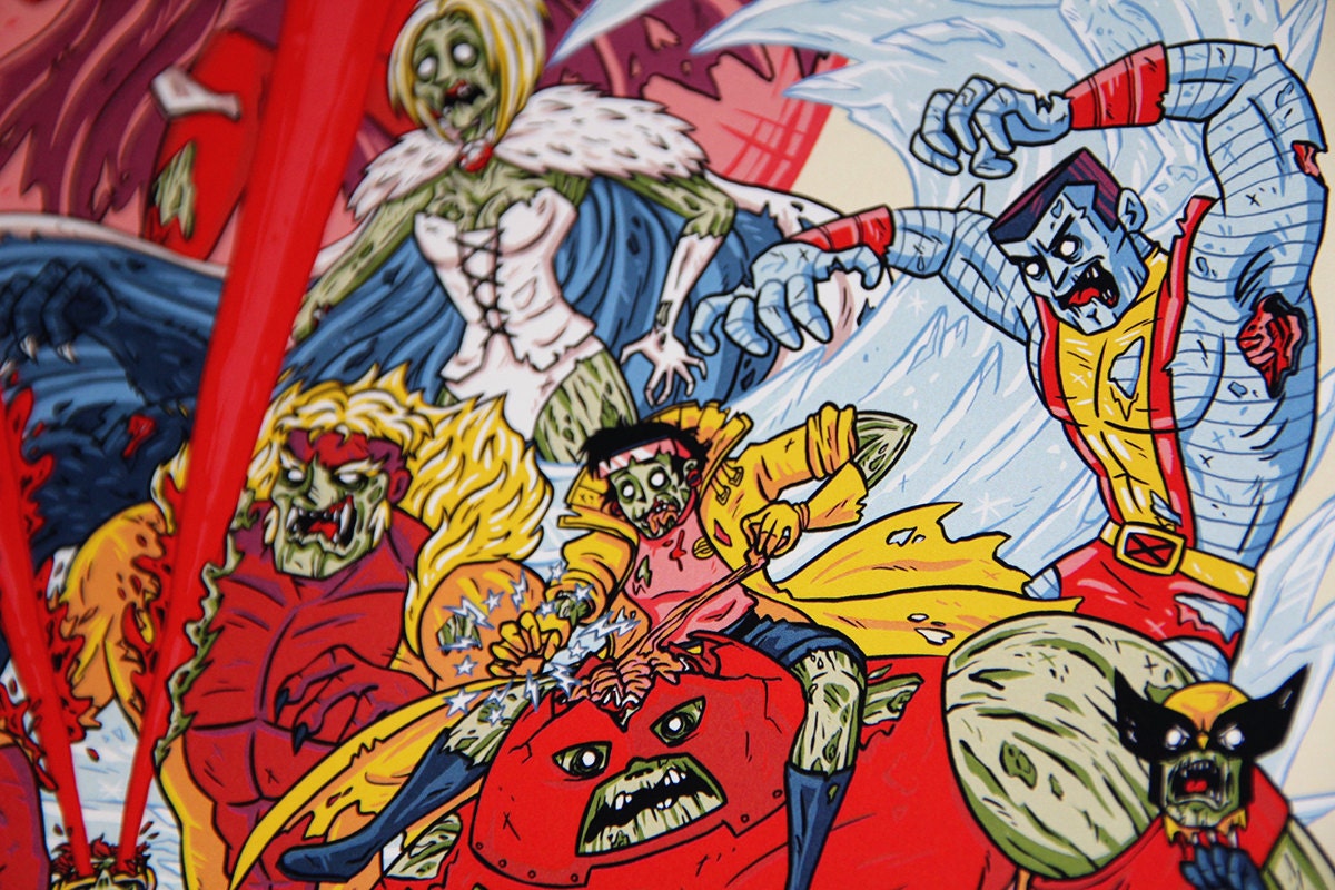 X-men Zombie Poster A3 Size - Etsy