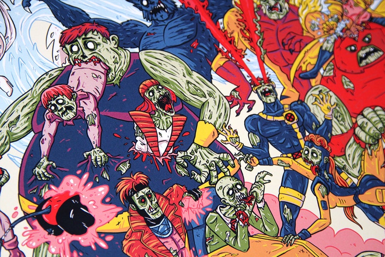 X-men Zombie Poster A3 Size - Etsy
