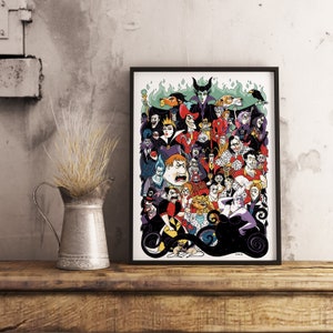 Disney Villain Poster A3 Size - Etsy