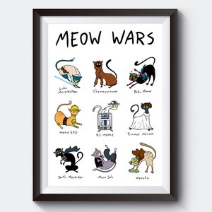 Star Wars Cats/ Meow Wars A3 Size Poster - Etsy