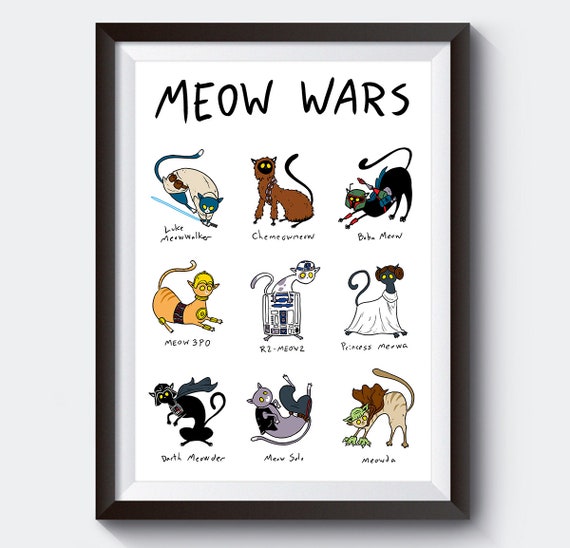Star Wars Cats/ Meow Wars A3 Size Poster | Etsy