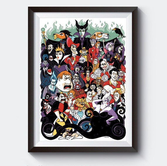 Disney Villain Poster A3 Size | Etsy UK
