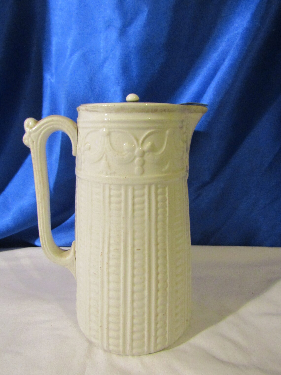 Antique Mid-Victorian White Porcelain Embossed Jug with | Etsy