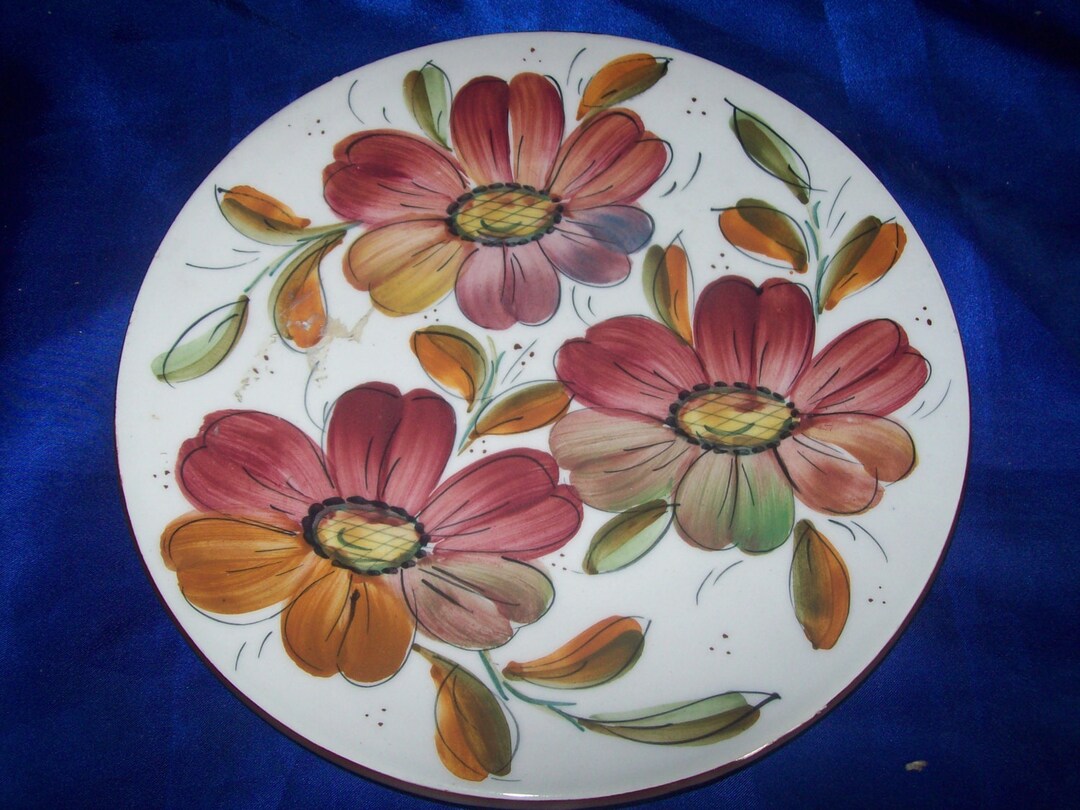 Hand-painted Plate Flower Pattern - Etsy
