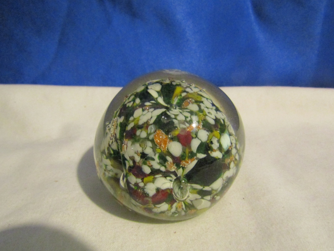 Vintage Multi Coloured and Controlled Bubbles Paperweight - Etsy