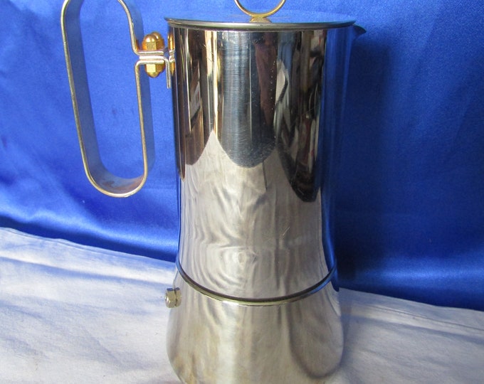 Vintage Italian Stainless Steel Espresso Coffee Stovetop Percolator ...