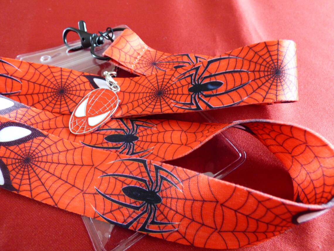 Marvel Spiderman Lanyard Charm & ID Holder Bus Pass/keys/neck - Etsy UK