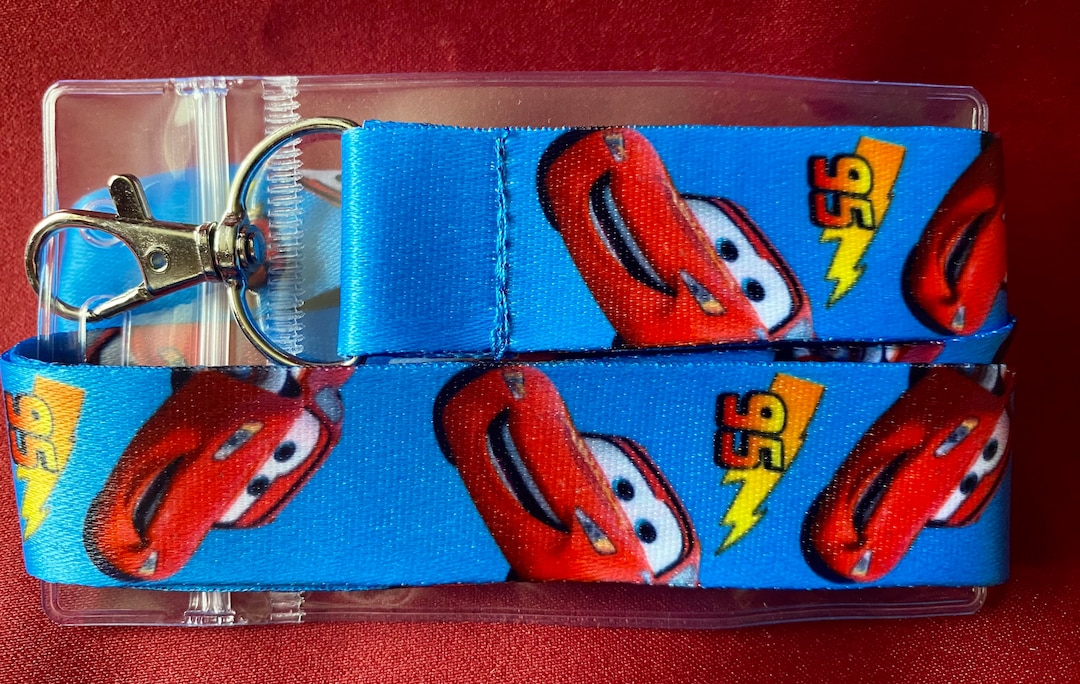 Disney Cars Lanyard, Lightning Mcqueen & ID Holder Bus Pass/keys/neck ...