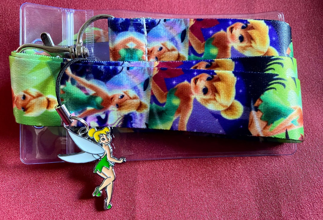 Disney Tinkerbell / Fairy / Fairies Lanyard, Tink Charm & ID Holder Bus ...