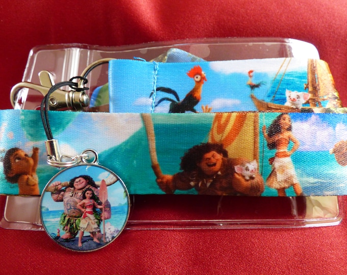 Disney Moana Lanyard Charm & ID Holder Bus Pass/keys/neck - Etsy