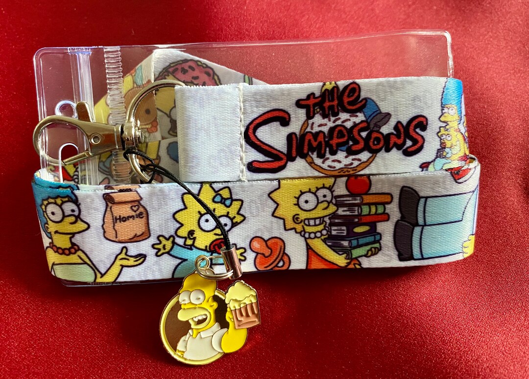 Simpsons Lanyard, Homer Charm & ID Holder Bus Pass/keys/neck Strap/gift ...