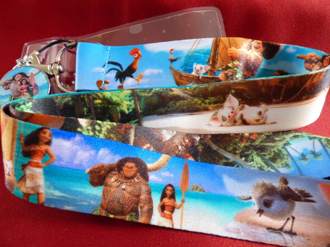 Disney Moana Lanyard Charm & ID Holder Bus Pass/keys/neck | Etsy