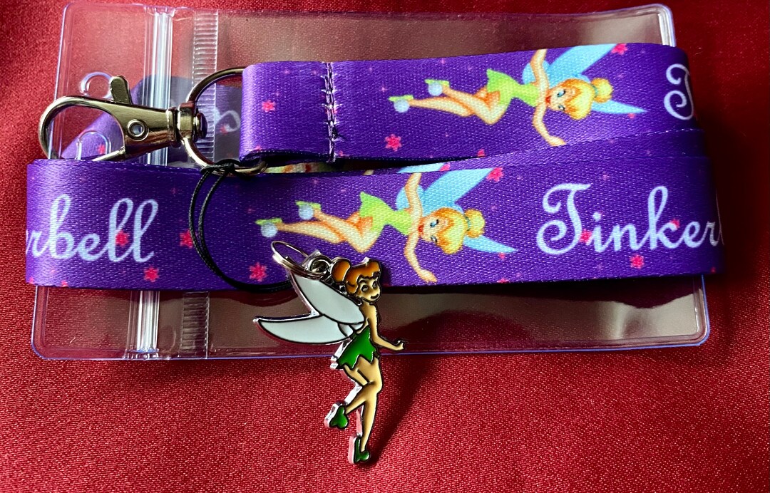 Disney Tinkerbell / Fairy / Fairies Lanyard, Tink Charm & ID Holder Bus ...