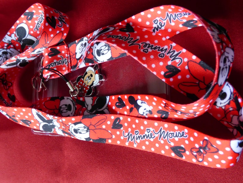 Disney Minnie Mouse Lanyard Charm & ID Holder Bus | Etsy