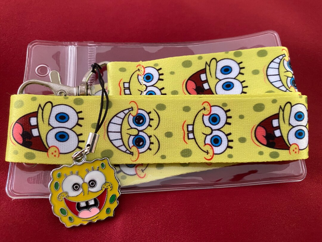 Spongebob Squarepants Lanyard Sponge Charm & ID Holder Bus - Etsy