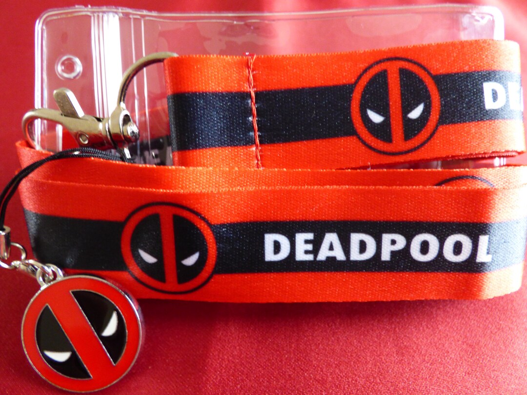 Marvel Deadpool Lanyard, Deadpool Charm & ID Holder Bus Pass/keys/neck ...