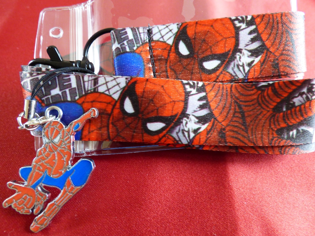 Marvel Spiderman Lanyard, Charm & ID Holder Bus Pass/keys/neck Strap ...