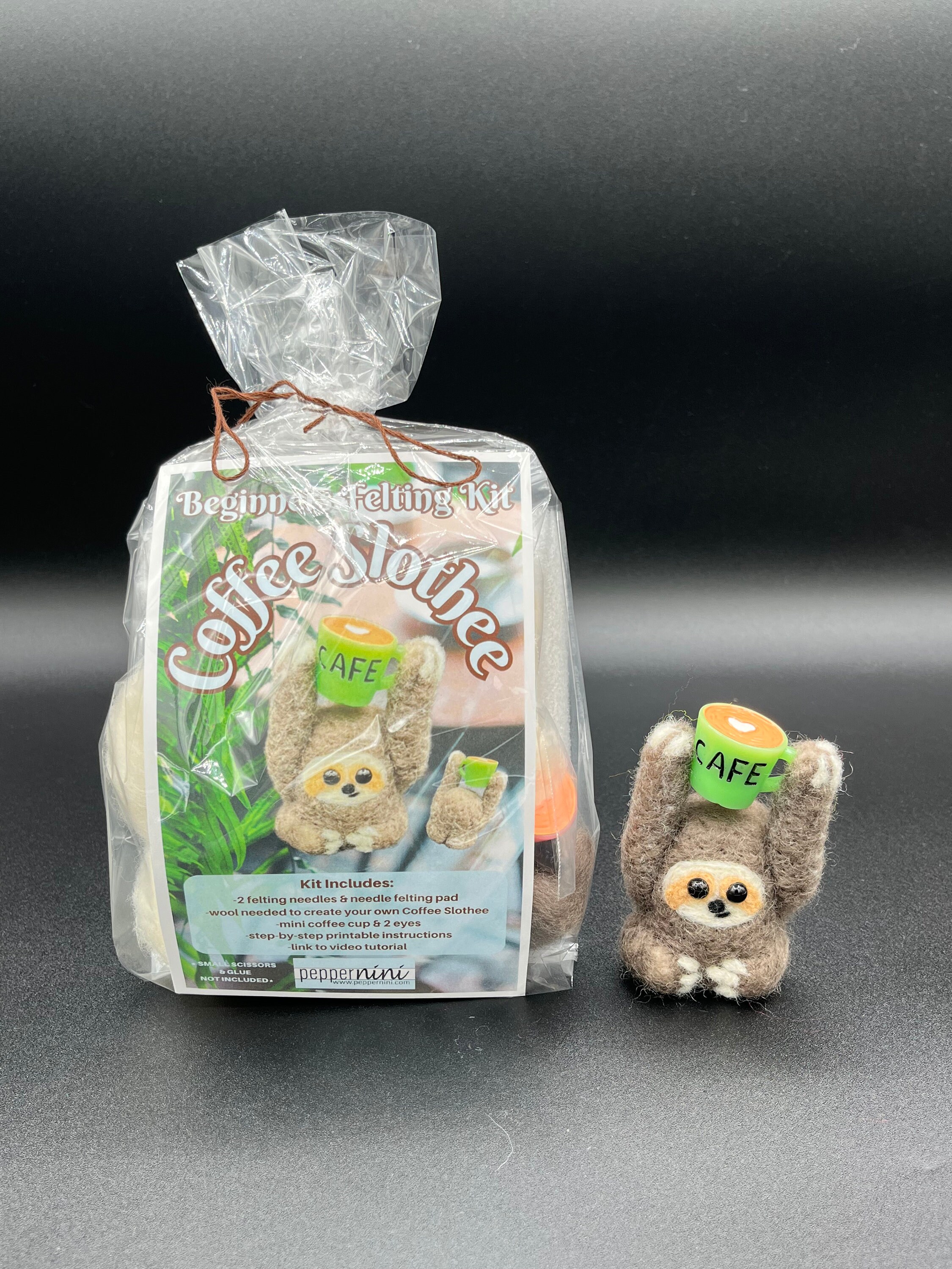COFFEE SLOTHEE - DIY Beginners Needle Felting Kit - Etsy