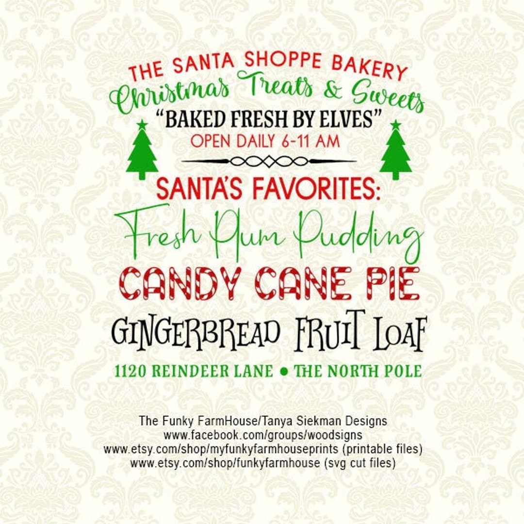 SVG, & PNG - "santa Bakery Christmas Treats and Sweets" - Etsy
