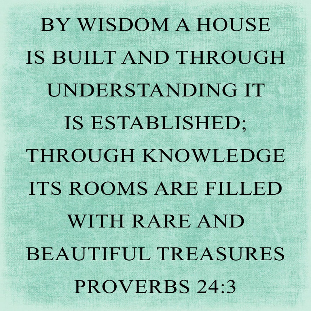 SVG, DXF & PNG - by Wisdom a House is Built and Through Understanding ...