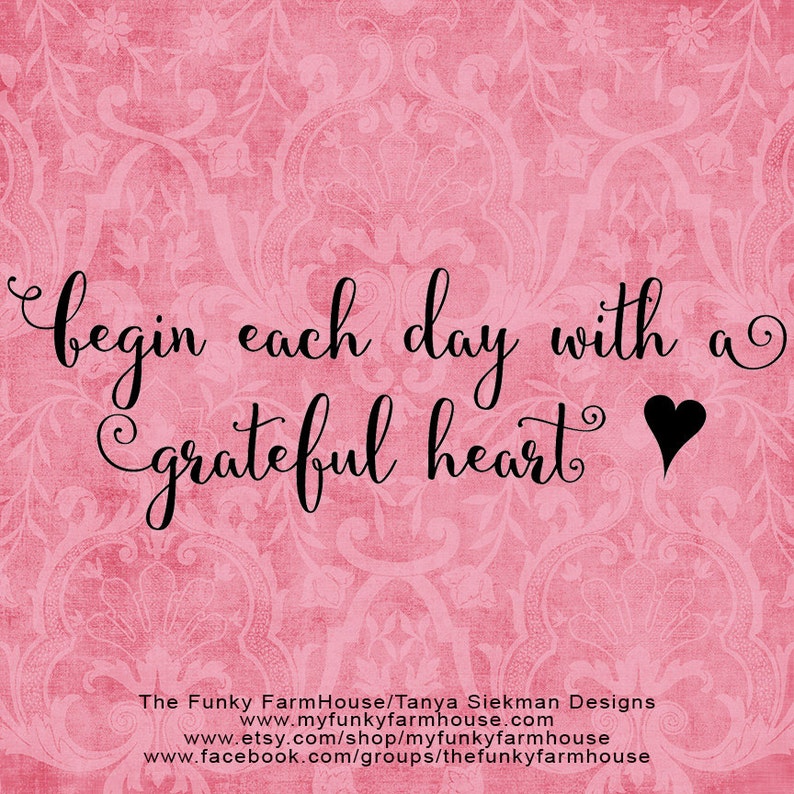 SVG & PNG Begin Each Day With a Grateful Heart - Etsy