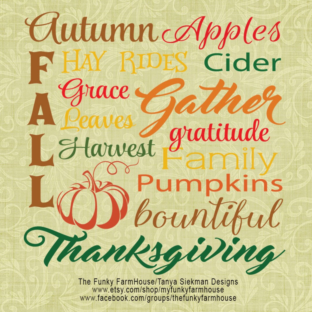 SVG, & PNG - "fall, Autumn and Thanksgiving!" - Etsy